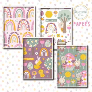 Easter Fun, Spring Patterns, Printable Digital Paper Pack - Etsy UK