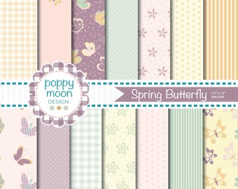 Digital Paper Butterfly | Etsy