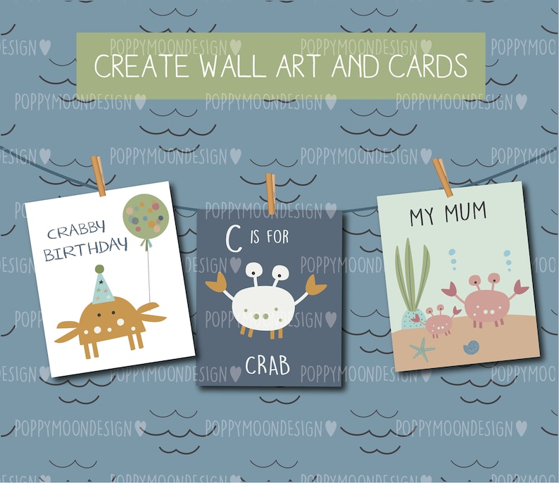 Crabby, Cute Crabs, Under the Sea , Printable Digital Clipart Set - Etsy