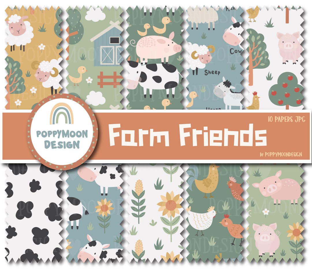 Farm Animal Friends Digital Pattern Set - Cute and Adorable - Etsy