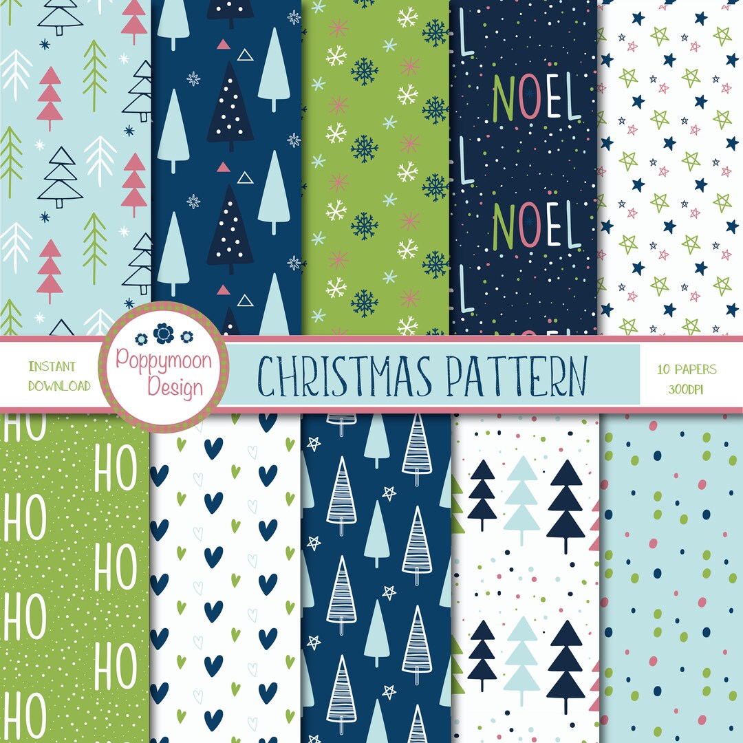 Christmas Pattern ,christmas, Winter, Printable Digital Paper Pack ...