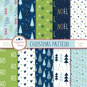 Christmas Pattern ,christmas, Winter, Printable Digital Paper Pack ...