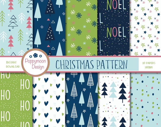 Christmas Pattern christmas Winter Printable Digital Paper - Etsy