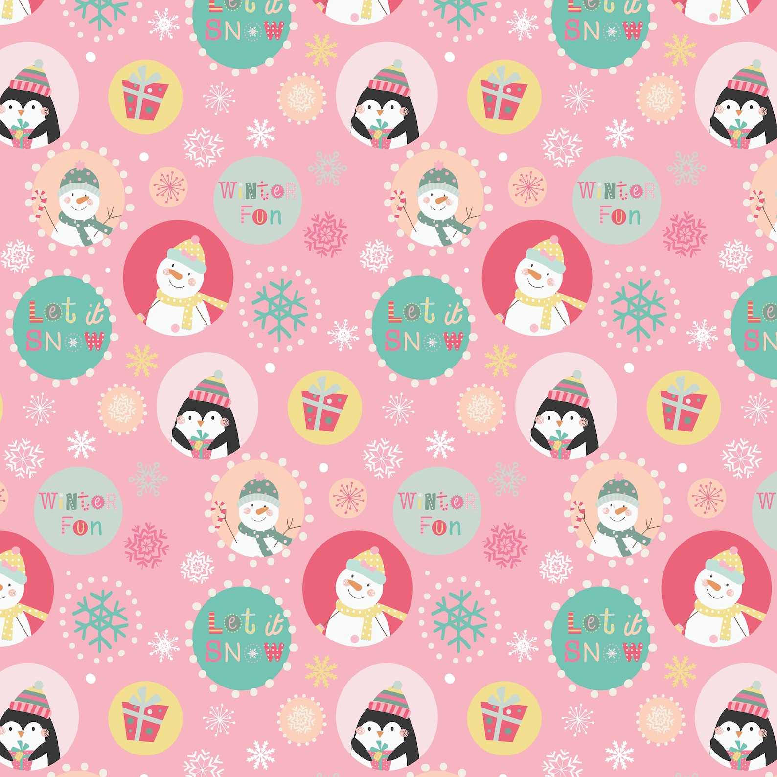 Winter Fun Snowmen and Penguins Printable Digital Paper Pack | Etsy