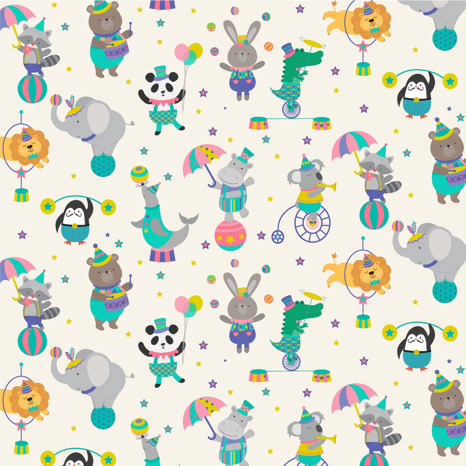 Animal Circus, Printable Digital Paper Pack - Etsy