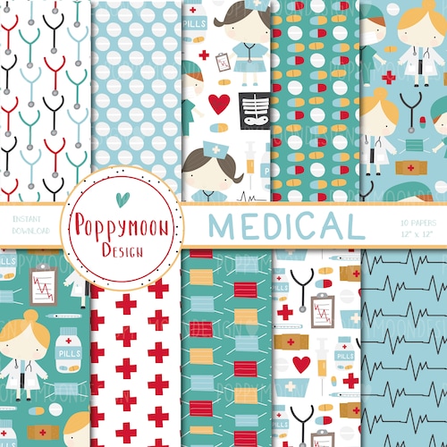 Medical Seamless Digital Paper Pack Nurse Seamless Digital - Etsy