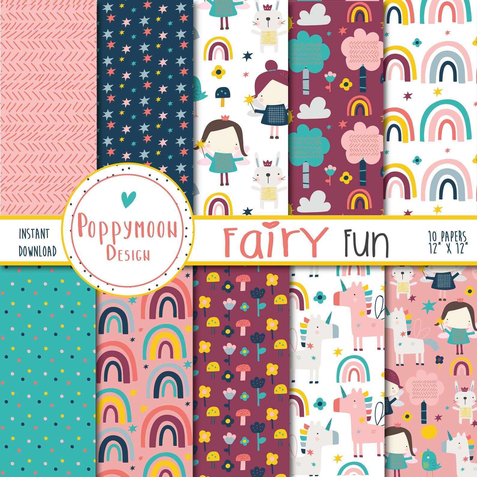 Fairy Fun Printable Digital Paper Pack - Etsy