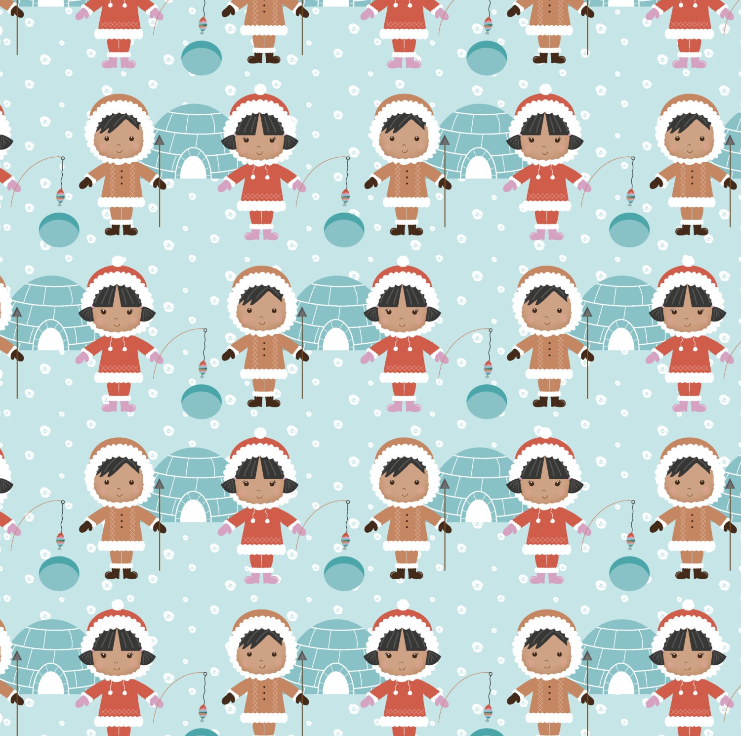 Eskimos Arctic Patterns Printable Digital Paper Pack | Etsy UK