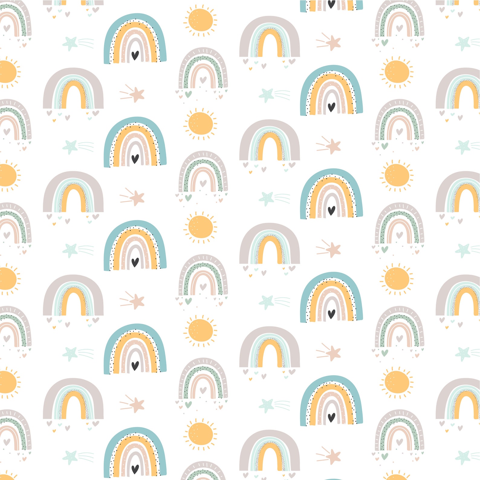 Happy Rainbows Pastel Digital Paper Pack Scrapbook Paper | Etsy