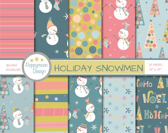 Winter Forest Printable Digital Paper Pack Commercial and | Etsy