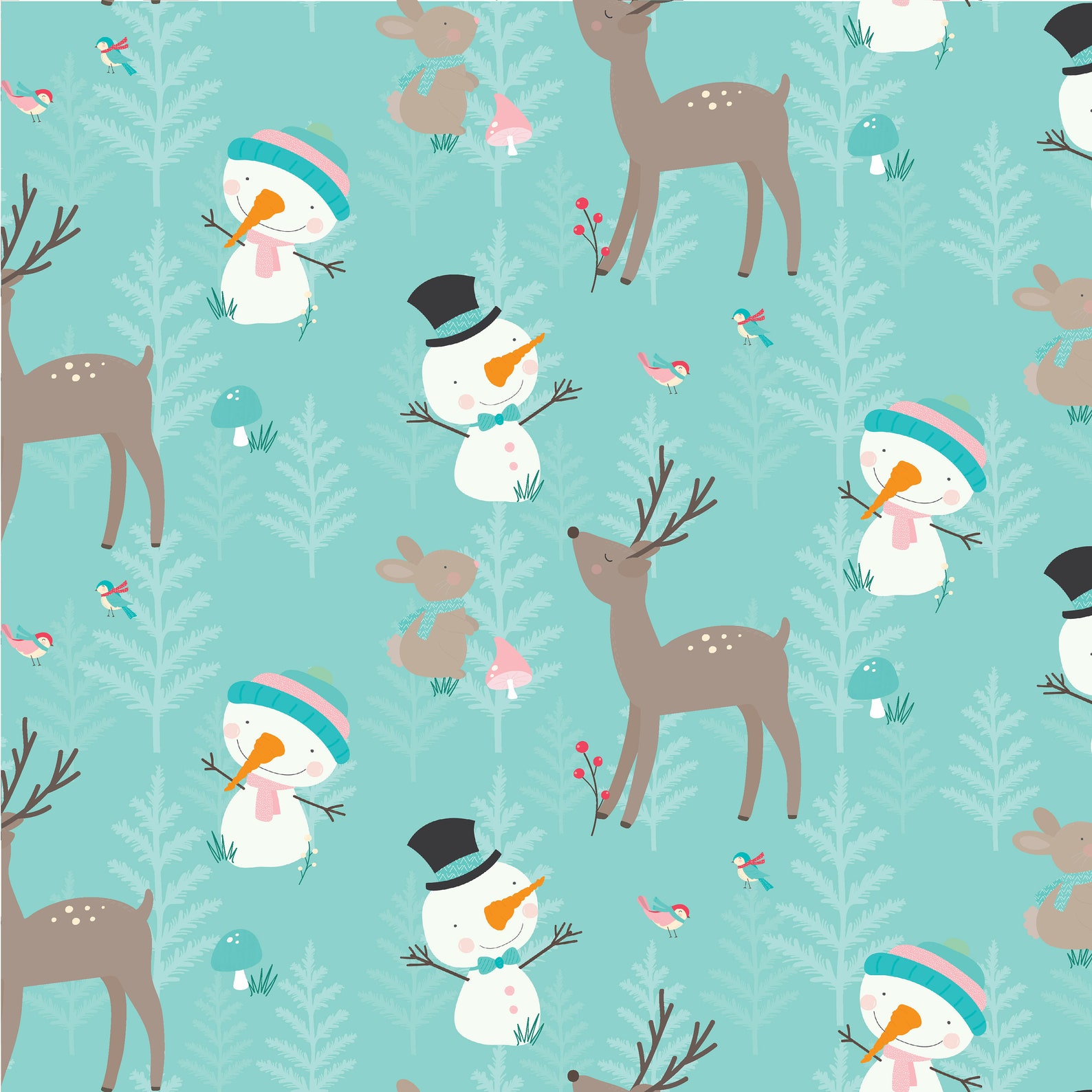 Winter Forest, Printable Digital Paper Pack, Commercial and Personal ...