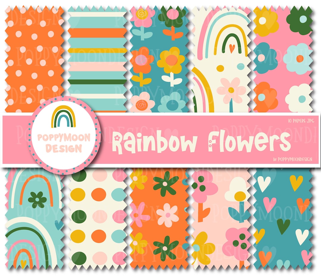 Bright & Modern Floral Print Set - Bold Colourful Patterns - Etsy