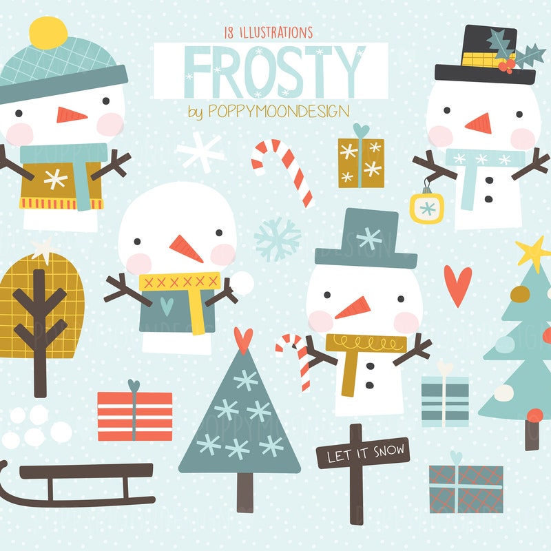 Snowmen Clip Art - Etsy