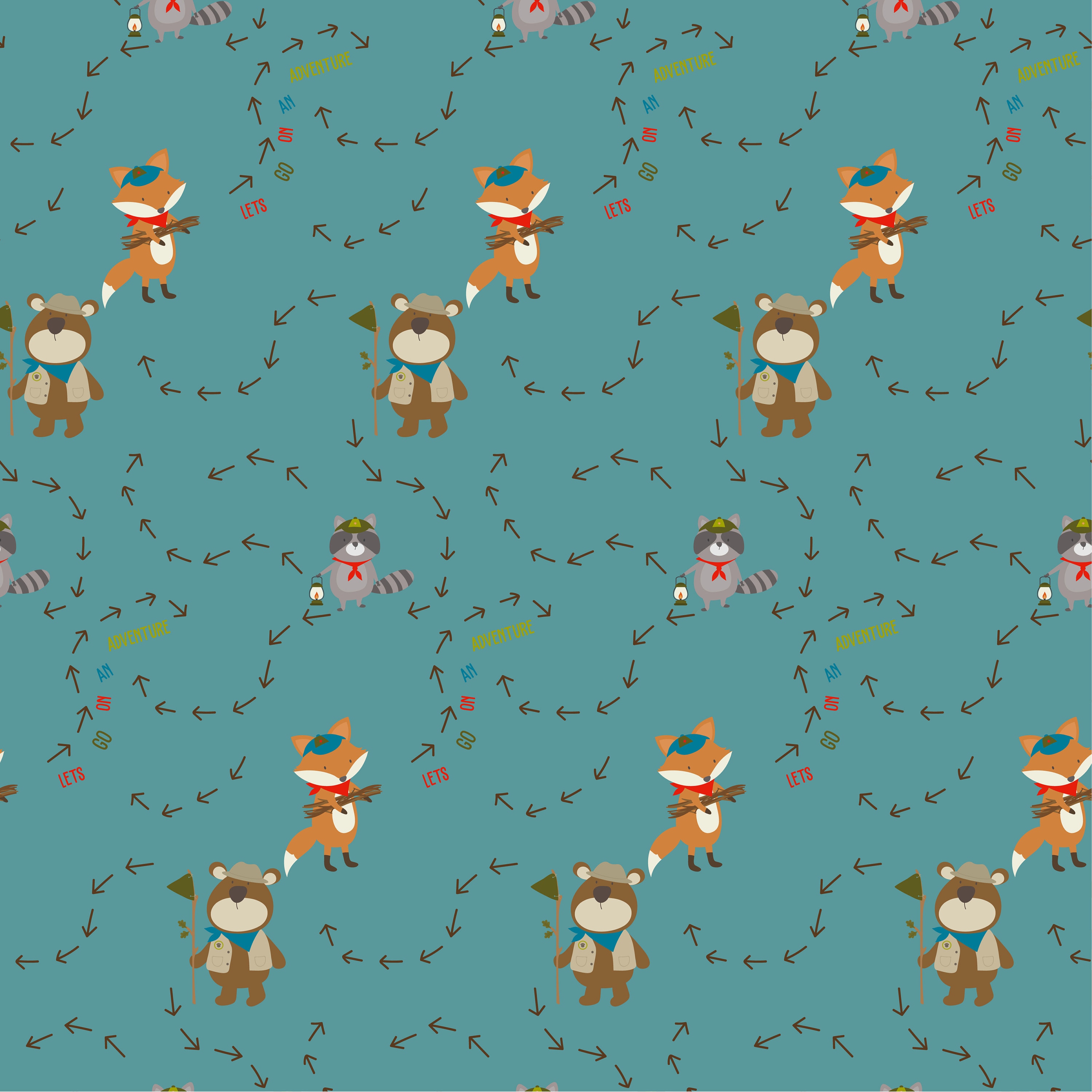 Scout Camp Paper, Woodland Animals, Scouts , Printable Digital Paper ...