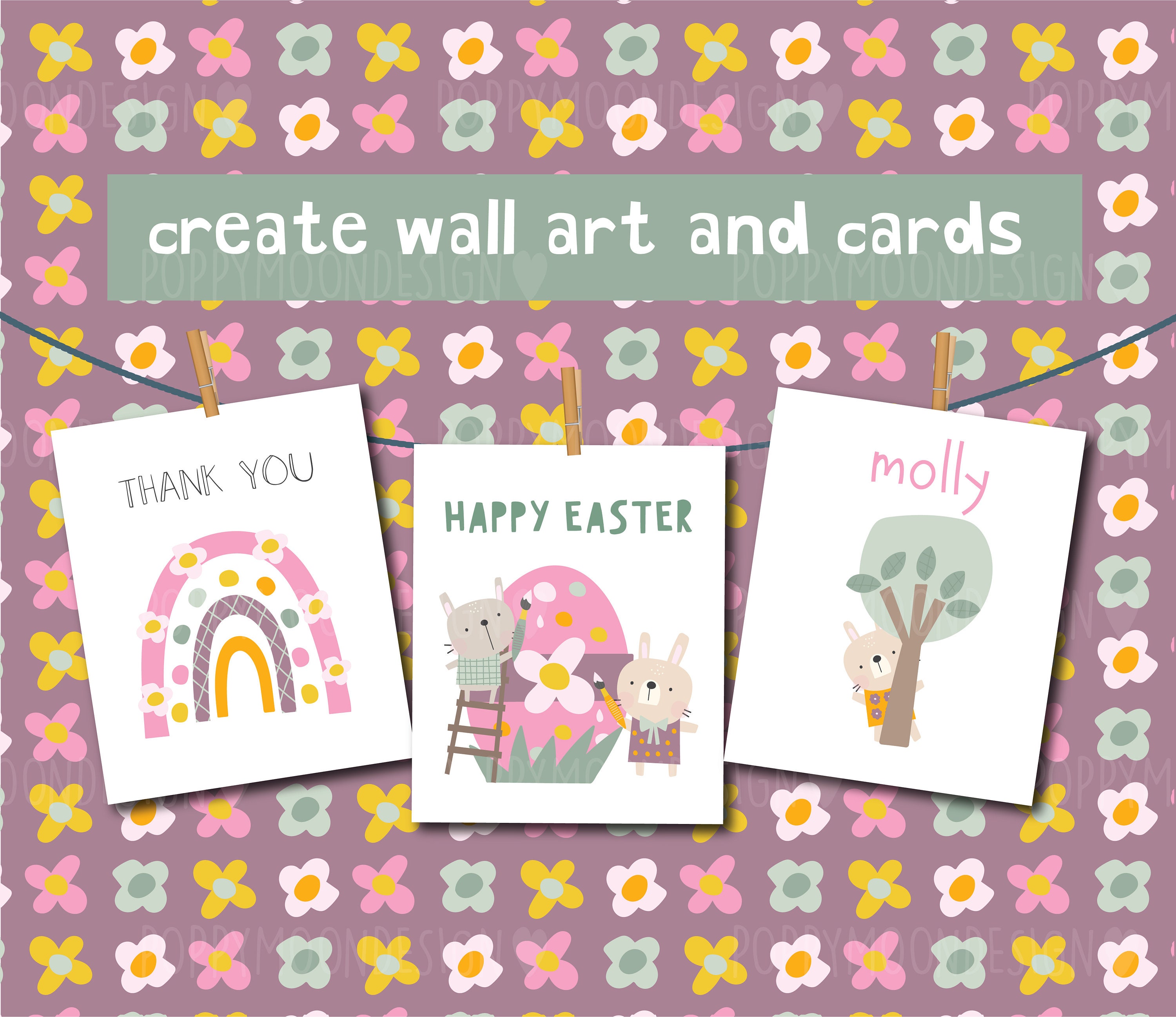 Easter Fun, Spring, Digital Printable Clipart Set - Etsy UK