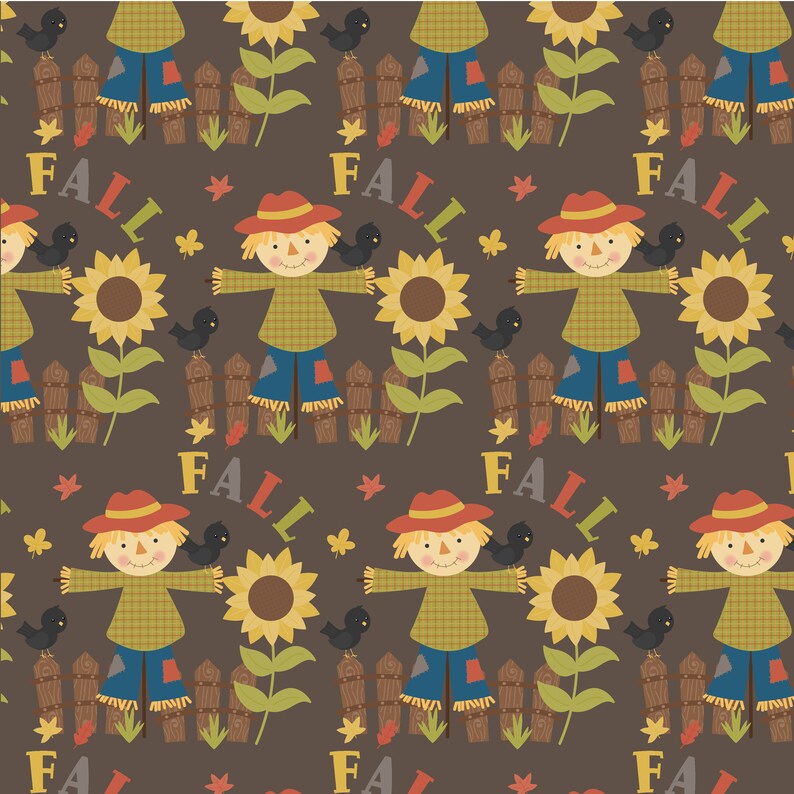 Fall/autumn Scarecrow Pumpkins Printable Digital Paper Pack - Etsy