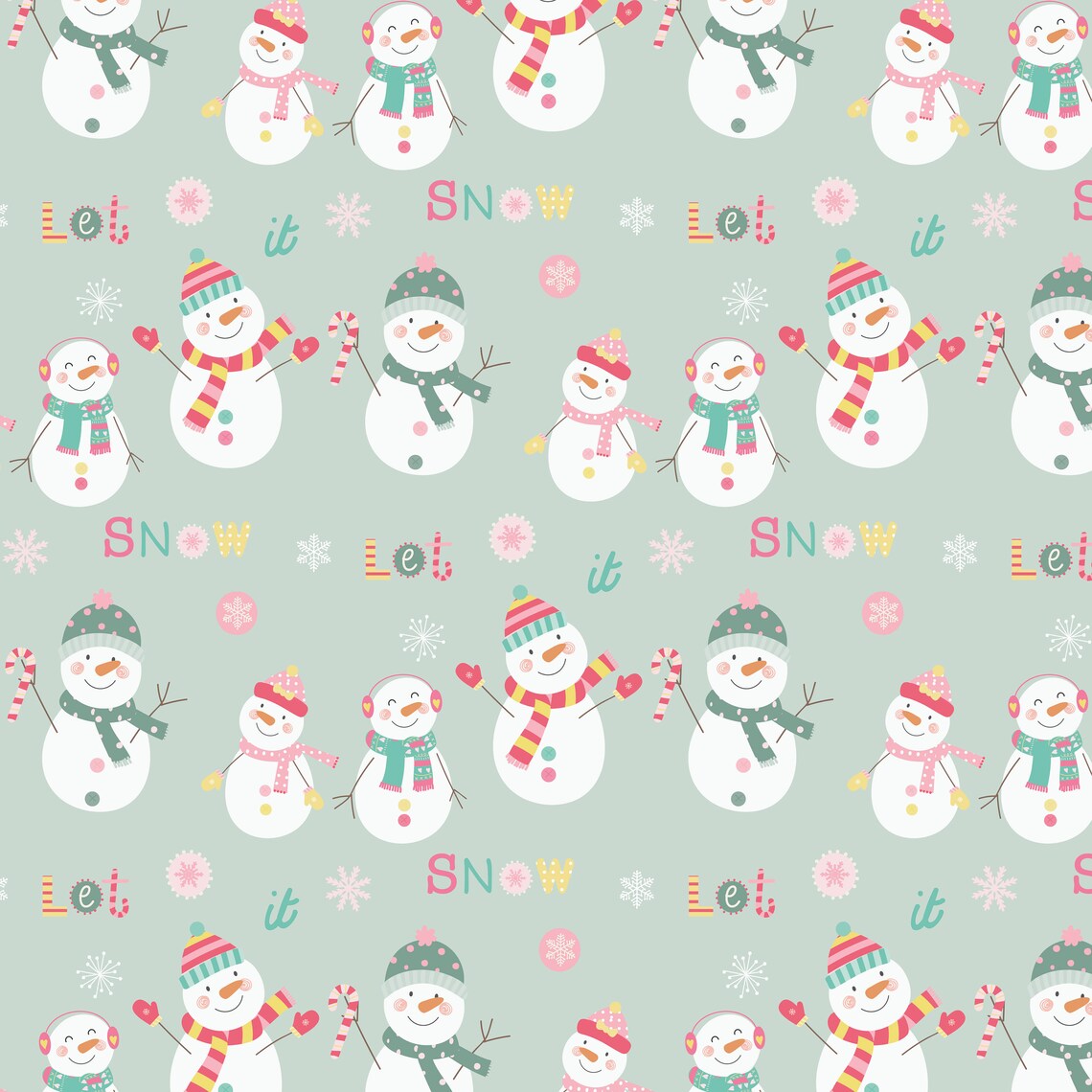 Winter Fun Snowmen and Penguins Printable Digital Paper Pack | Etsy