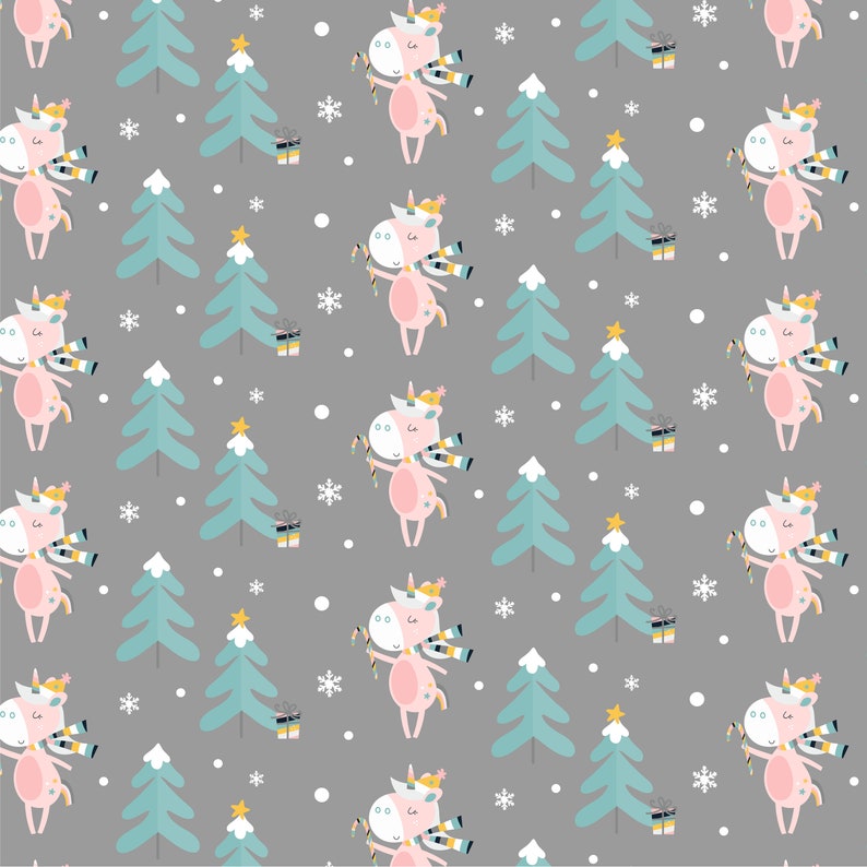 Xmas Unicorns magical christmas winter printable digital | Etsy
