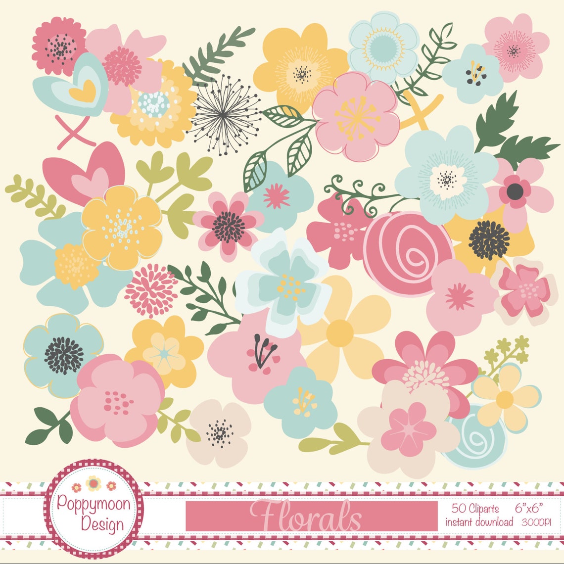 Pretty Florals Commercial and Personal Use Digital Printable - Etsy