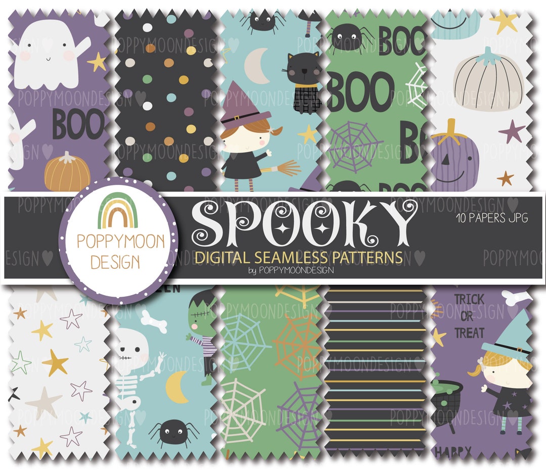 Spooky, Halloween, Printable Seamless Digital Paper Pack - Etsy