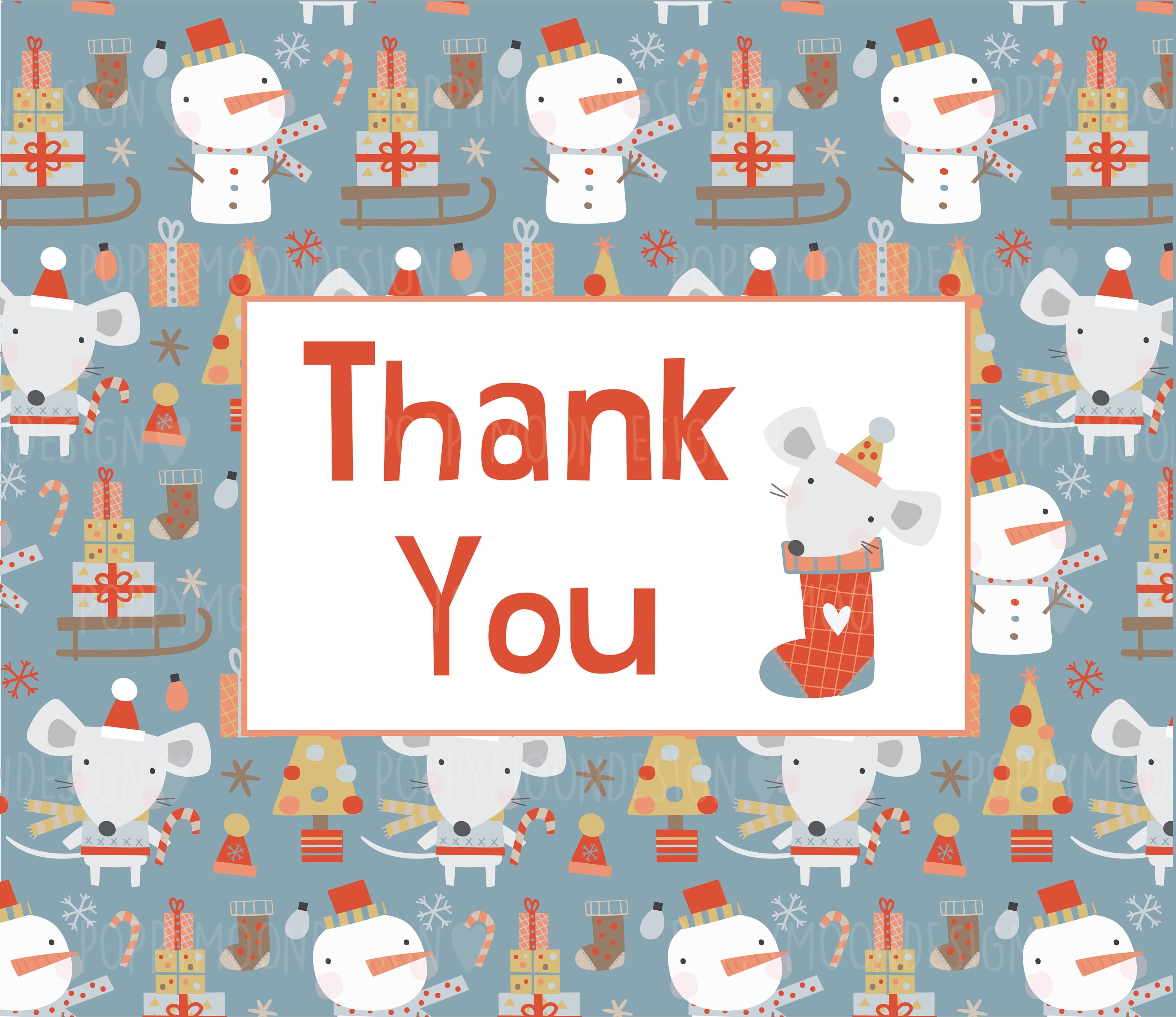 Merry Mice Clipart Christmas Illustrations Printable Digital | Etsy