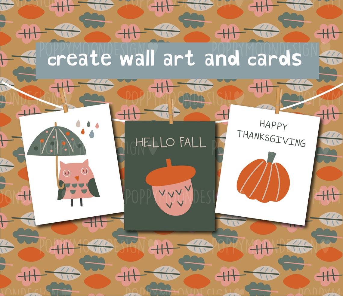 Fall Autumn Leaves Digital Printable Clipart - Etsy UK