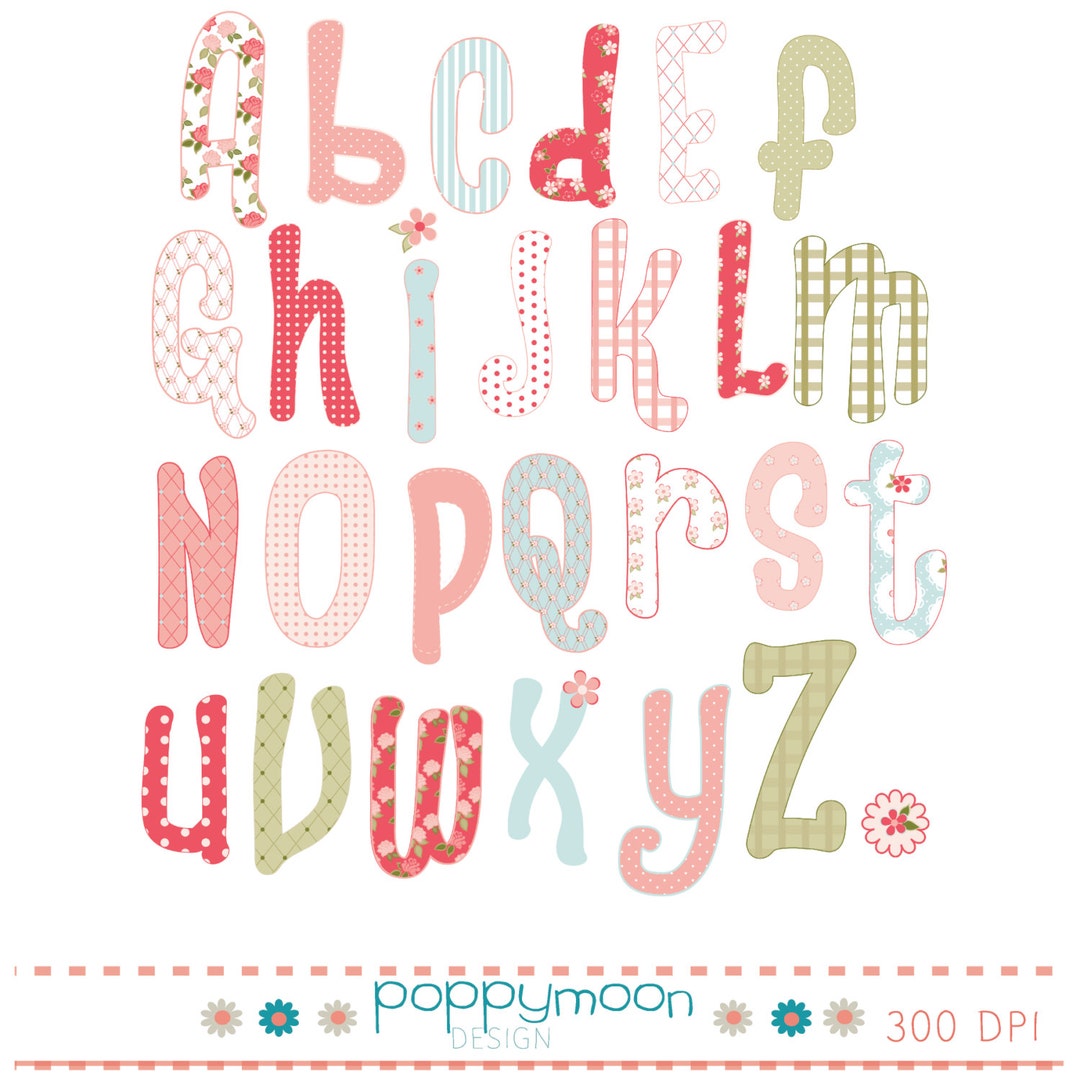 Shabby Chic Style Alphabet, Printable Digital Clipart Set - Etsy