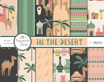 In the Desert Camels Printable Digital Clipart Set | Etsy
