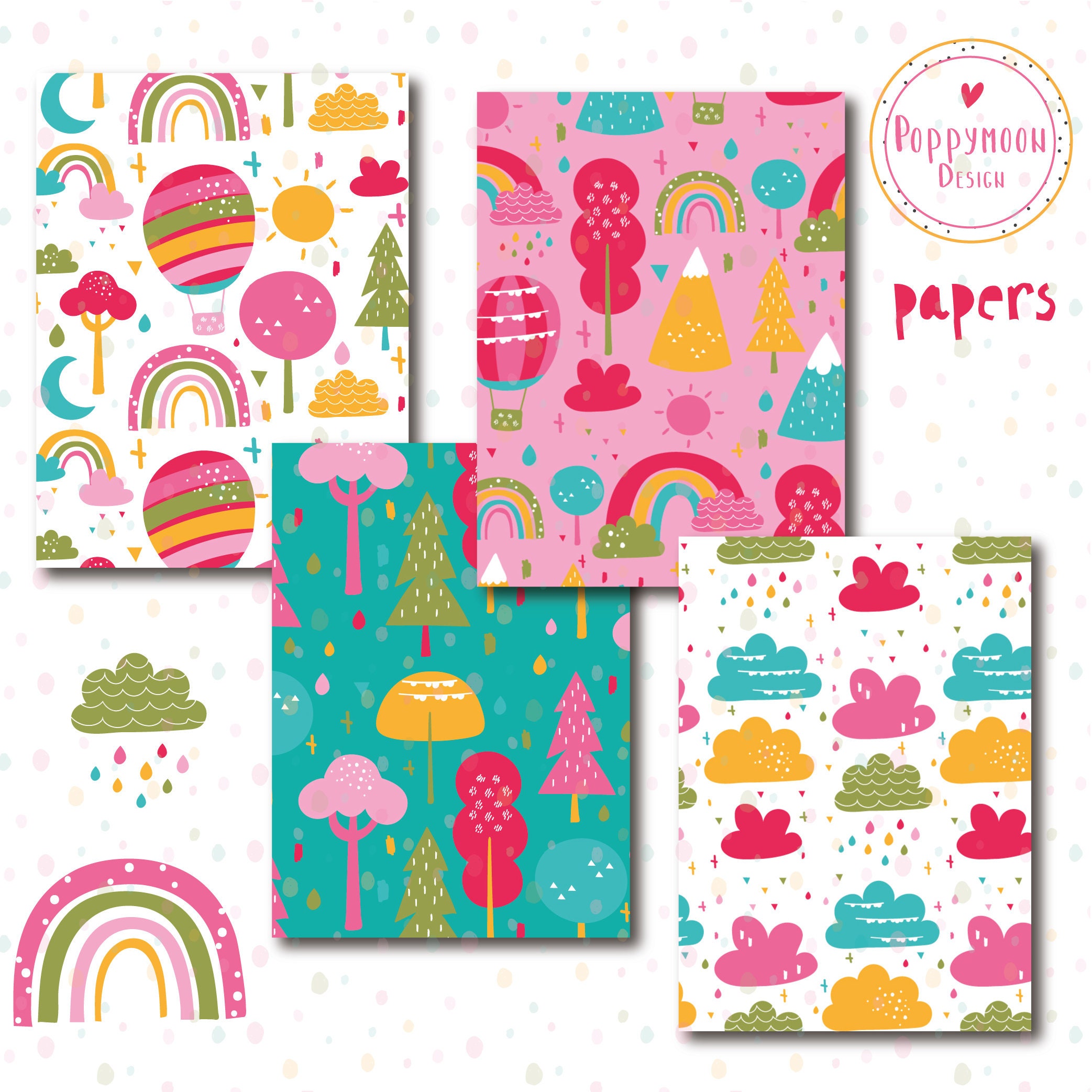 Outdoor Fun Colourful Digital Paper Pack Scrapbook Paper - Etsy