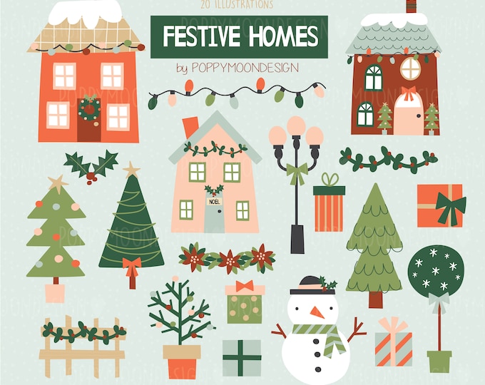 30 Christmas House SVG Bundle, Christmas Scene SVG, Christmas House ...