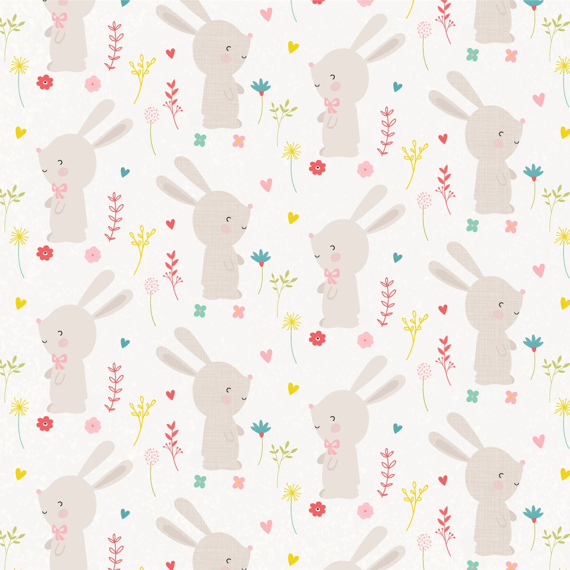 Cute Bunnies, Easter, Spring, Printable Digital Paper Pack - Etsy