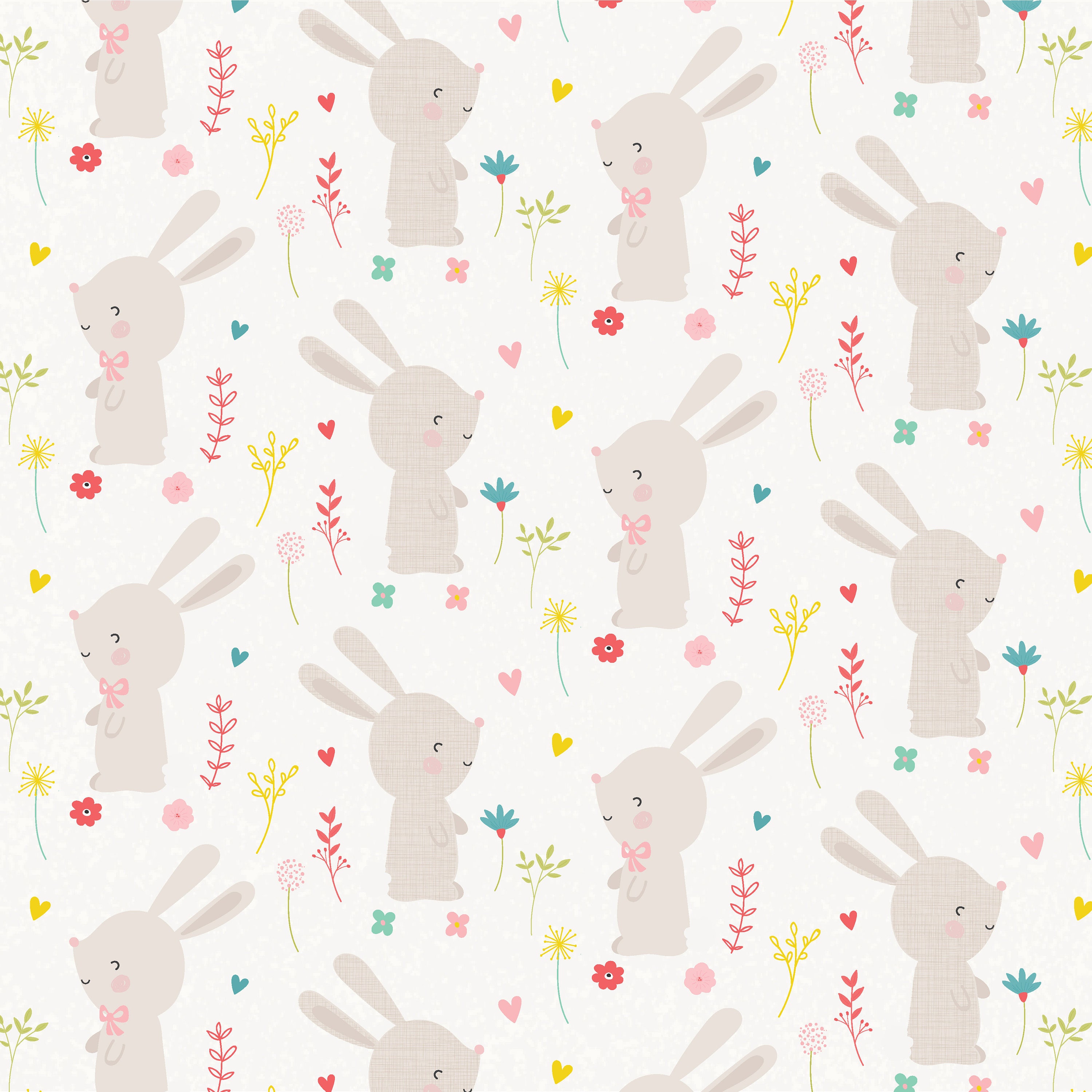 Cute Bunnies Easter Spring Printable Digital Paper Pack | Etsy