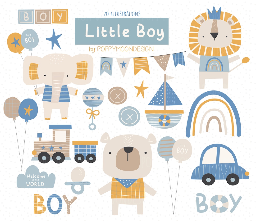 Little Boy, Baby , Digital Printable Clipart - Etsy