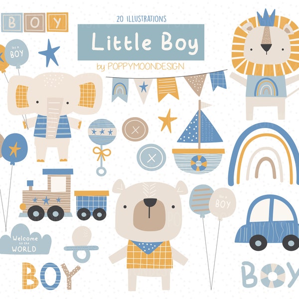 Baby Boy Clipart - Etsy