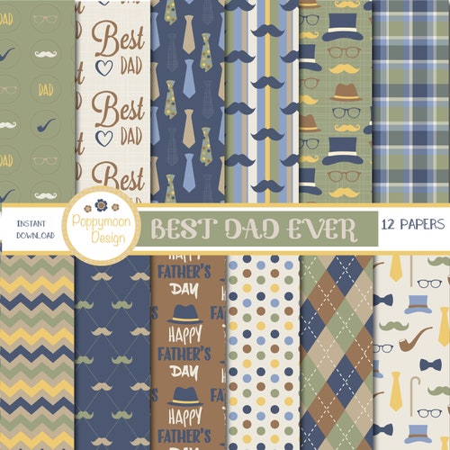 Fathers Day Digital Paper. Man Digital Paper. Scrapbooking - Etsy
