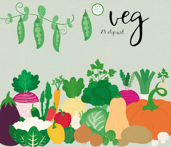 Vegetables Digital Clip Art Set - Etsy UK