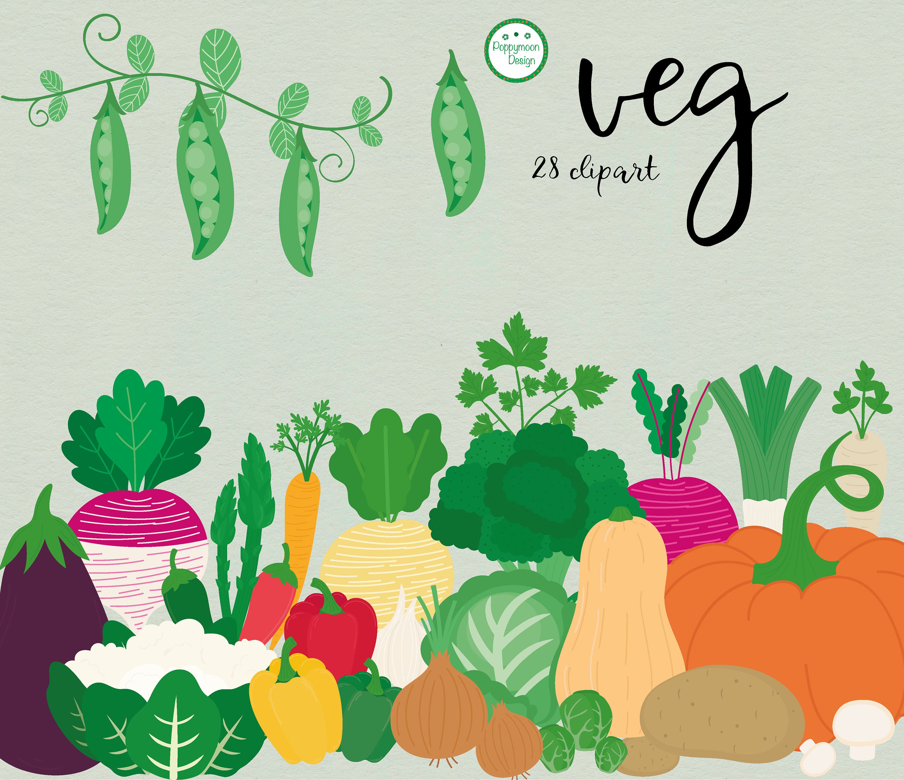 Vegetables Digital Clip Art Set - Etsy UK