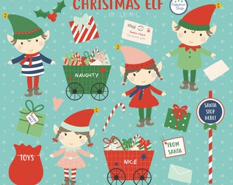 Christmas Elf Printable Digital Paper Pack | Etsy
