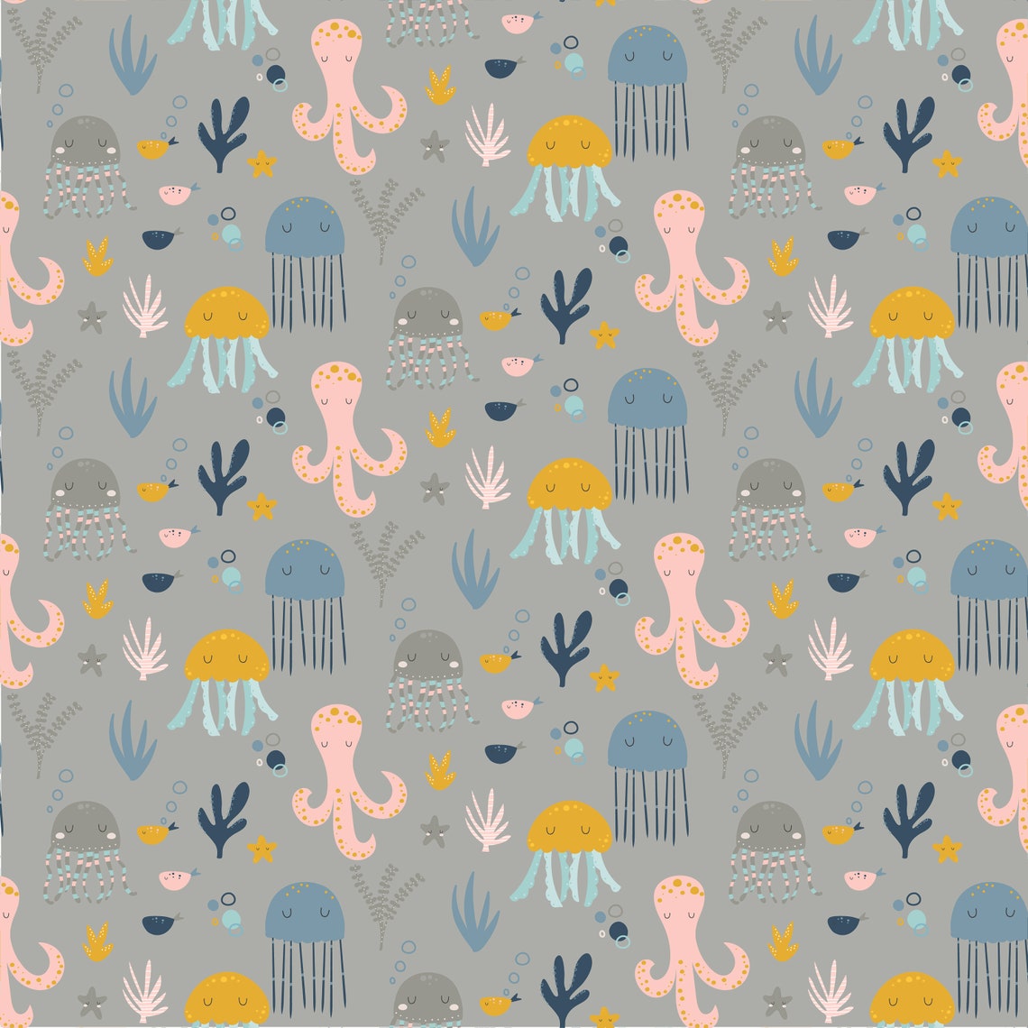 Ocean Friends Marine Life Sea Creatures Digital Paper Pack | Etsy