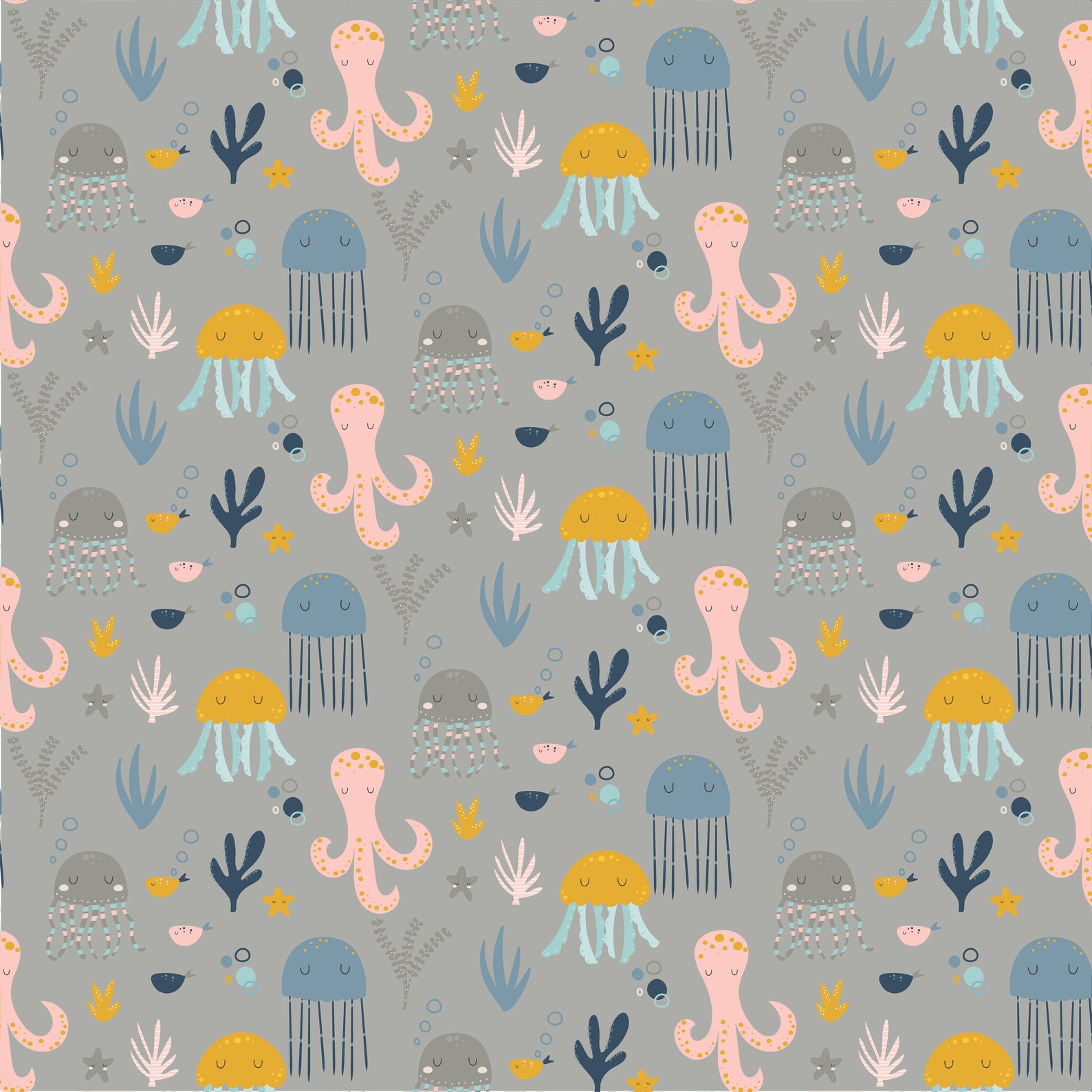 Ocean Friends Marine Life Sea Creatures Digital Paper Pack | Etsy