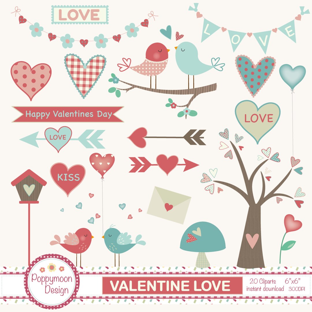Valentine Love, Hearts and Arrows, Commercial and Personal Use,digital ...