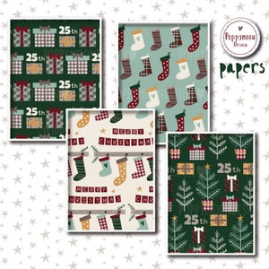 Cosy Christmas Paper Set, Christmas, Festive, Printable Digital Paper ...