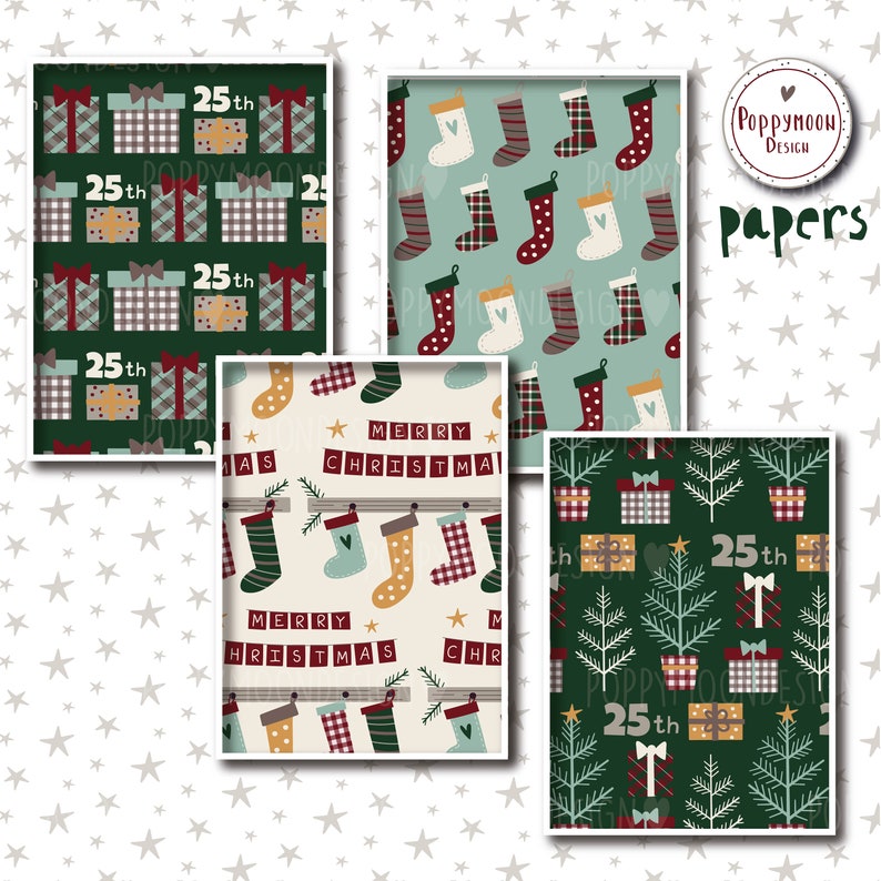 Cosy Christmas Paper Set Christmas Festive Printable - Etsy