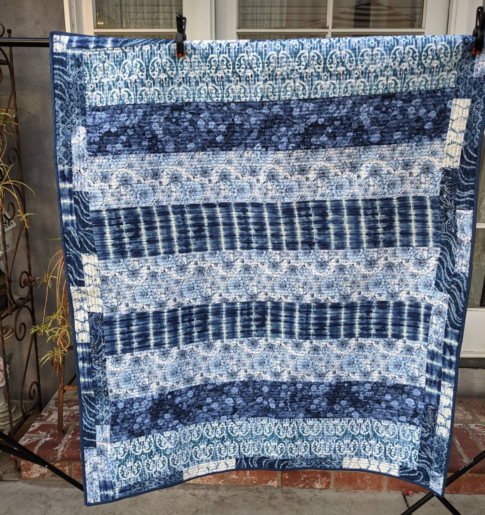 Quilts for Sale, Handmade Indigo Blue Quilt, Approx 56 X 48 Ready to ...
