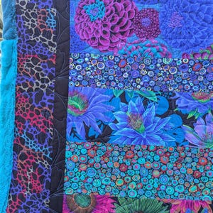 Kaffe Fassett Turquoise and Purple Quilt, Quilts for Sale, Handmade ...