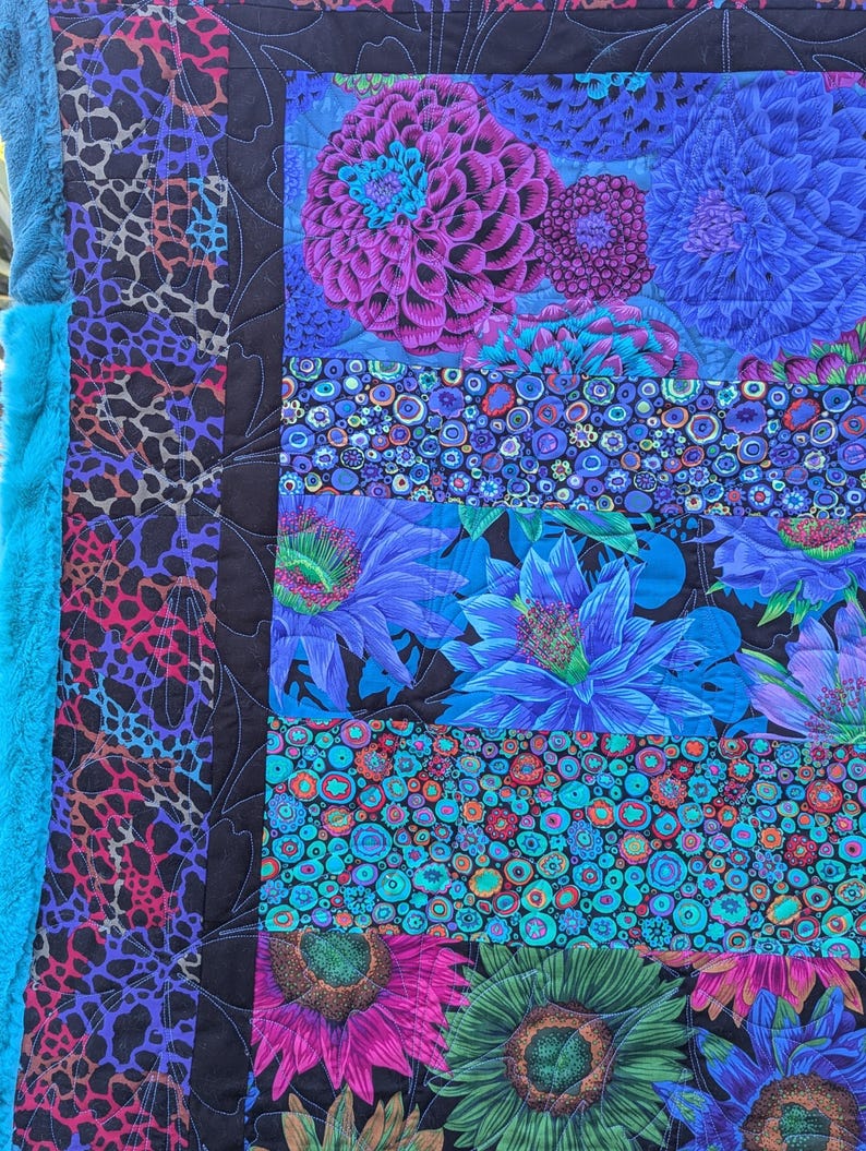 Kaffe Fassett Turquoise and Purple Quilt, Quilts for Sale, Handmade ...