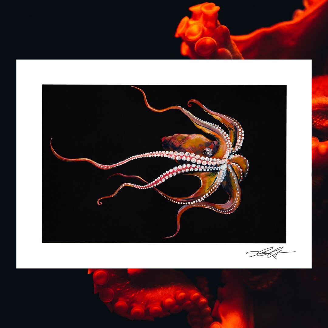 Abyssal Octopus Expressive Art Ocean Lover Octopus Lover Modern Animal ...