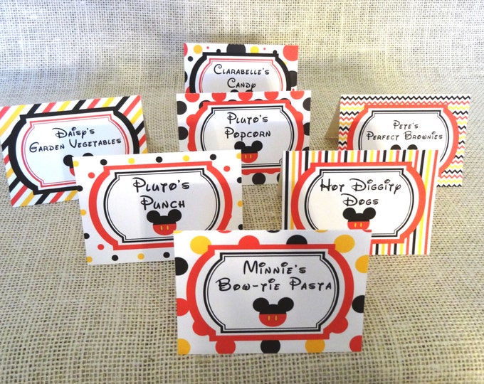 Mickey Mouse Clubhouse Party - Food Tents / Food Signs / Food Labels ...