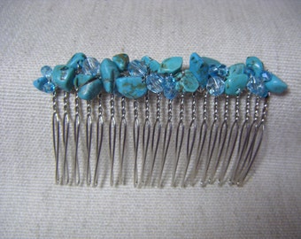 Turquoise Hair Comb - Etsy UK