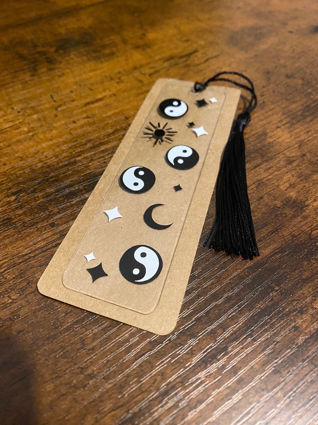 Yin Yang With Stars and Moons Bookmark | Clear Acrylic Bookmark With ...
